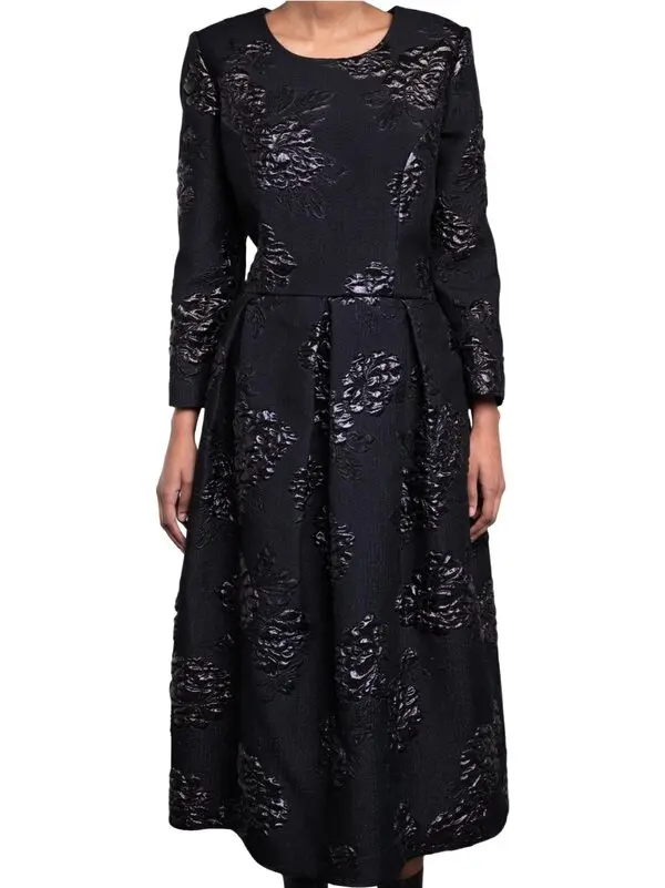 Comme Des Garçons Graphic Print Long Sleeve Dress - Black