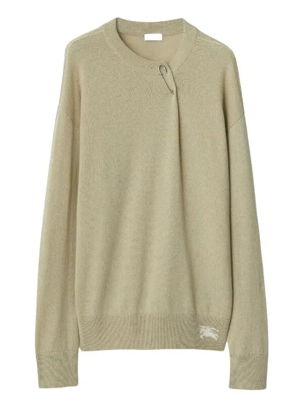 Burberry Paperclip-detail Cashmere Jumper - Nude