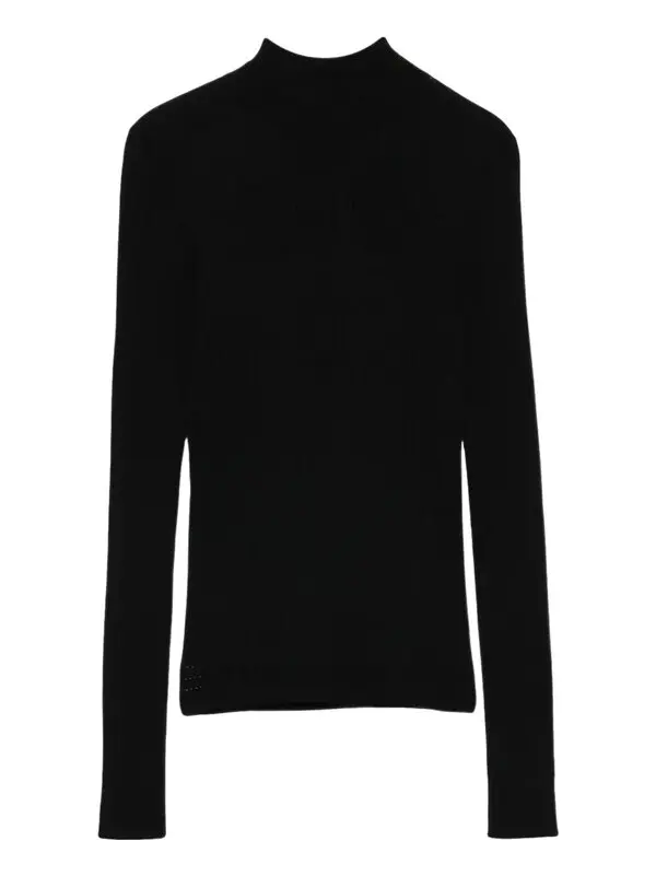 TWINSET Rib Knit Turtleneck Jumper - Black