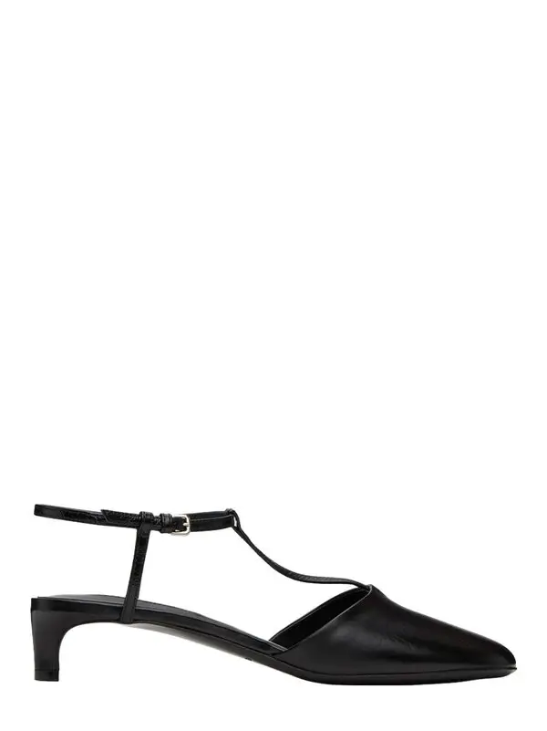 JIL SANDER T-bar Square Toe Pumps - Black