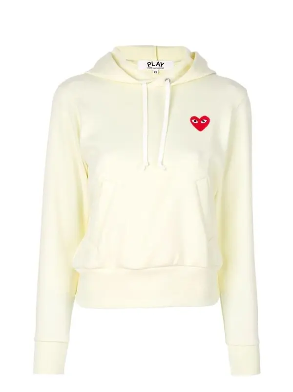 Play Comme Des Garcon Heart-motif Hoodie - White