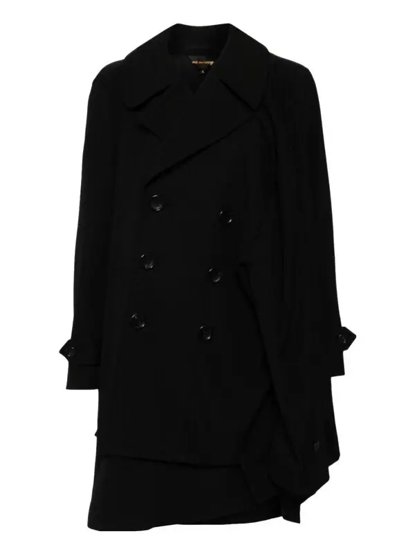 Comme Des Garçons Double-breasted Gabardine Jacket - Black