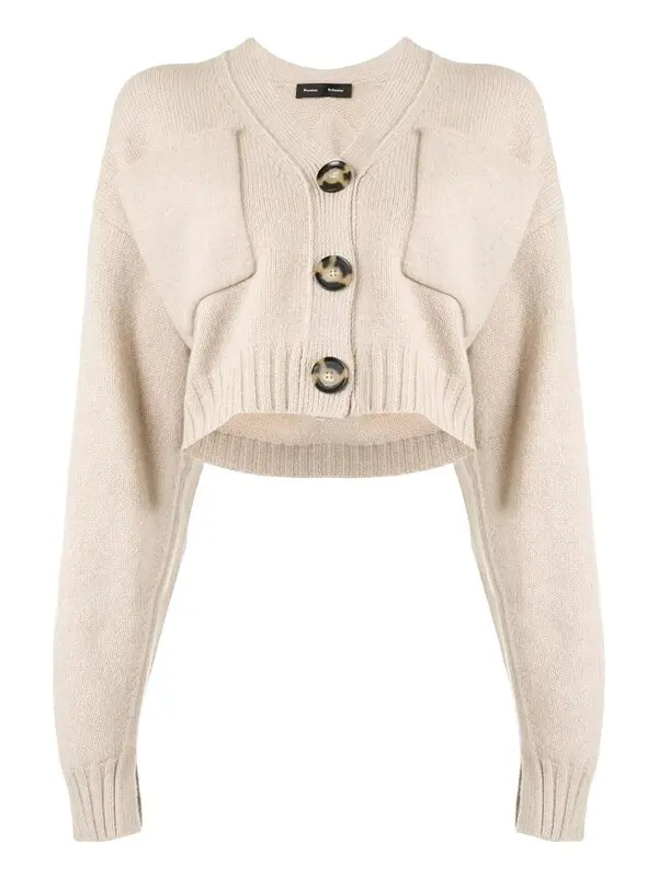 Proenza Schouler Eco Cashmere Cropped Cardigan - Nude