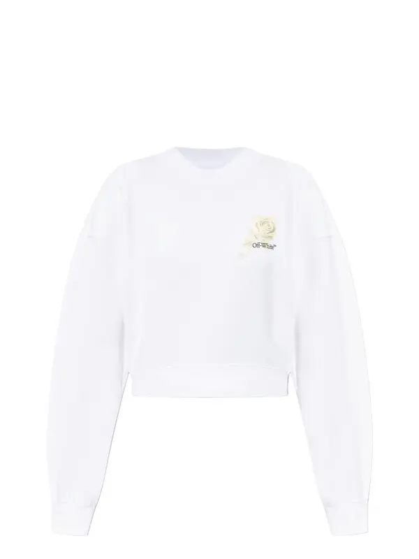 Off-White Logo Printed Crewneck Sweatshirt - White