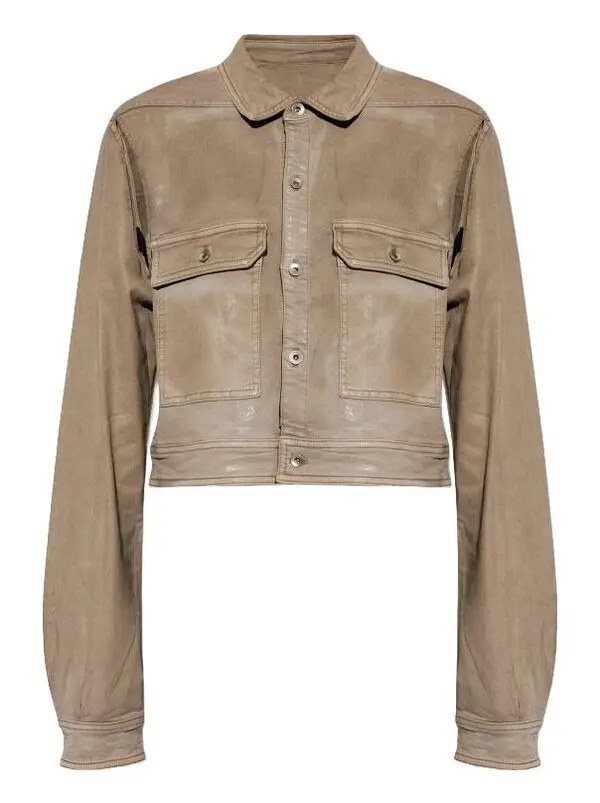 Rick Owens Denim Cape Sleeved Jacket - Nude