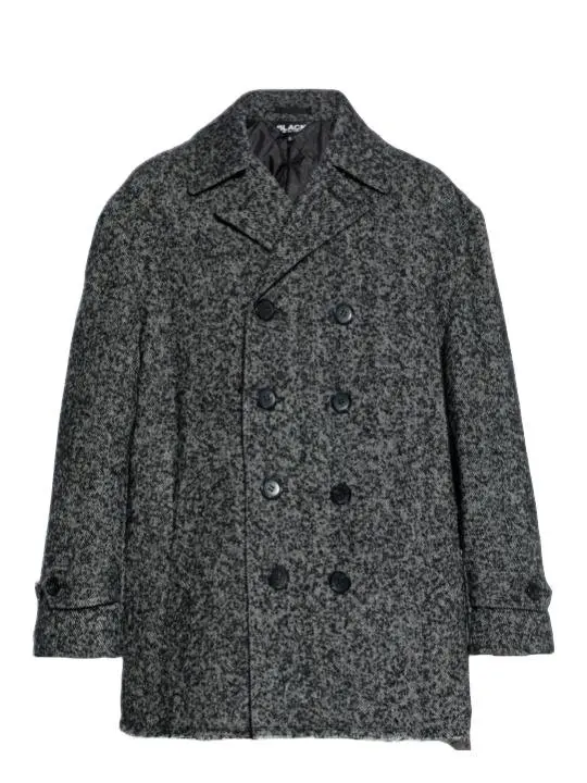 Comme Des Garçons Herringbone Double-breasted Coat - Grey