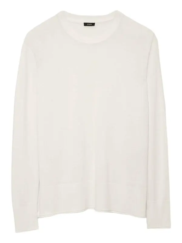 JOSEPH Round Neck Long-sleeved Jumper - White