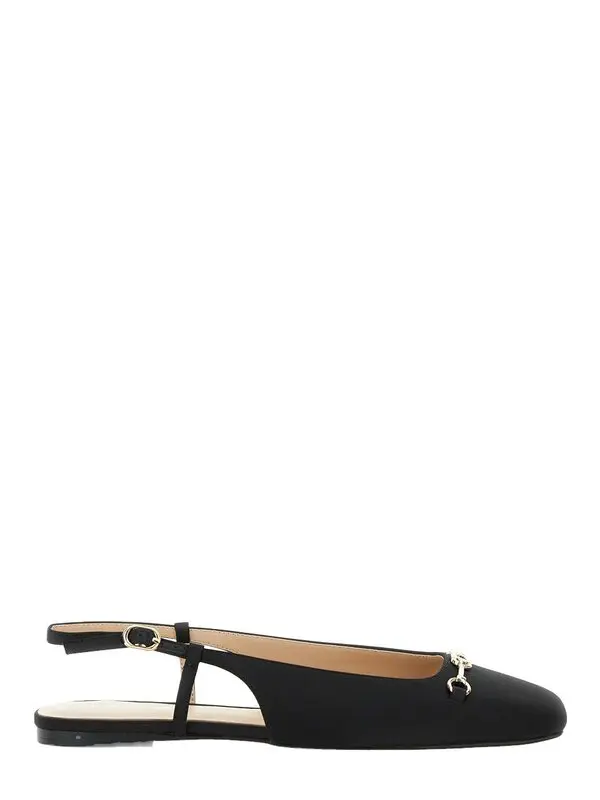 TWINSET Satin Slingback Ballet Flats - Black