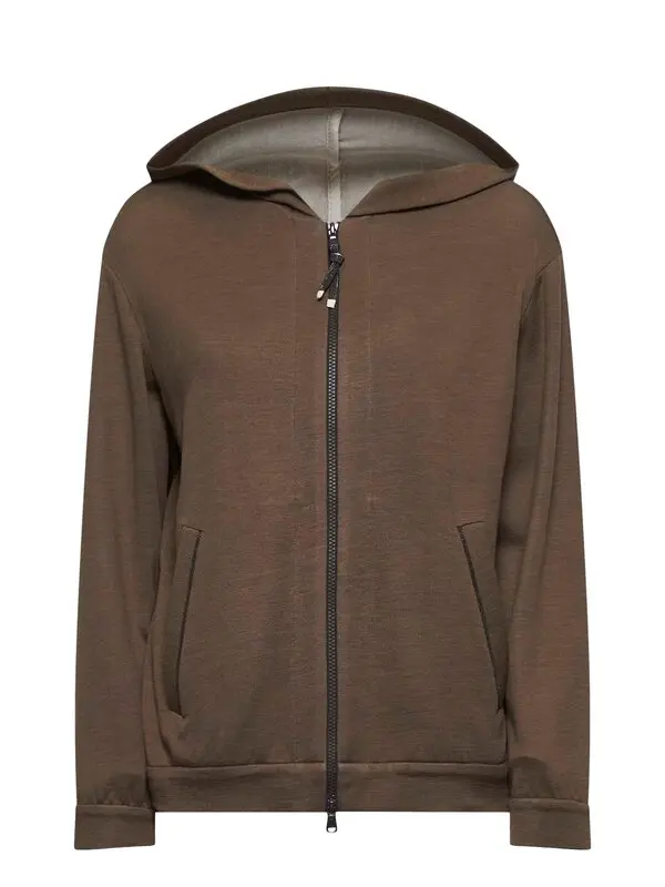 Brunello Cucinelli Zipped Hoodie - Brown