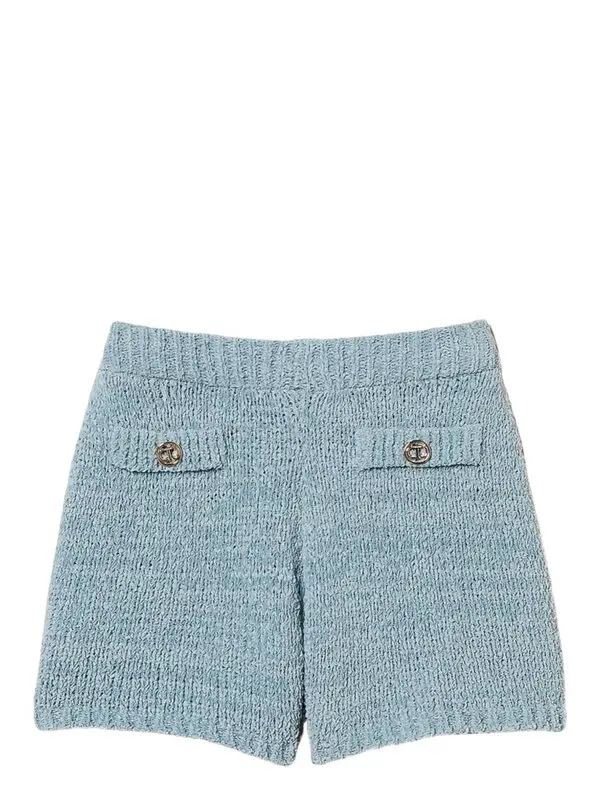 TWINSET Oval T Button-detail Shorts - Blue