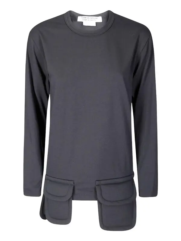 Comme Des Garçons Crewneck Long Sleeve T-shirt - Black