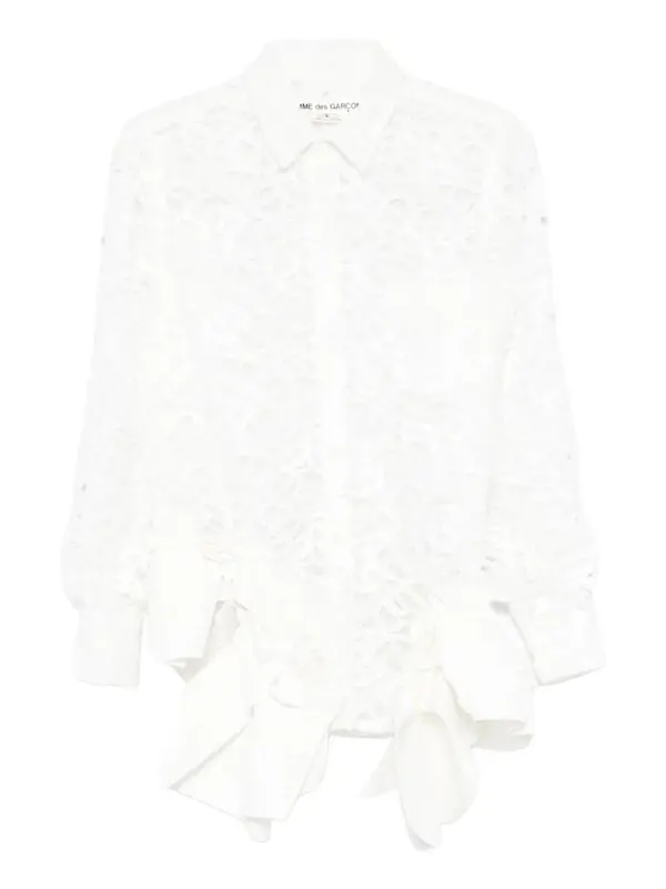 Comme Des Garçons Guipure-lace Shirt - White