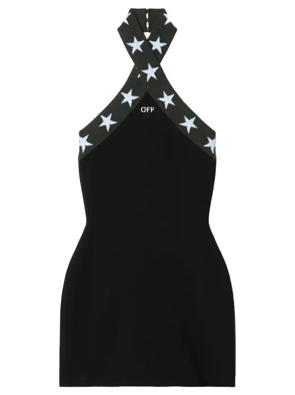 Off-White Star Mini Dress - Black