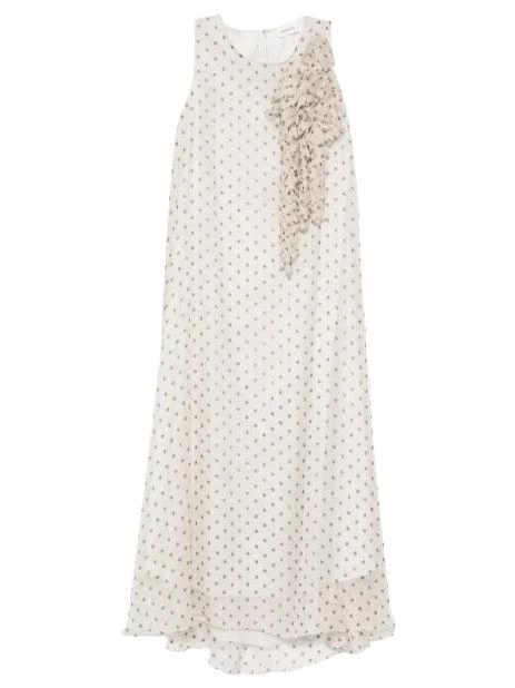 P.a.r.o.s.h Polka Dot Midi Dress With Ruffles - Pastello