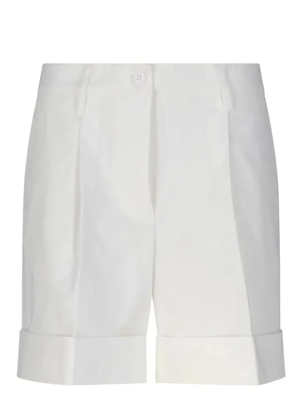 P.a.r.o.s.h Cotton Turn-up Hem Shorts - White