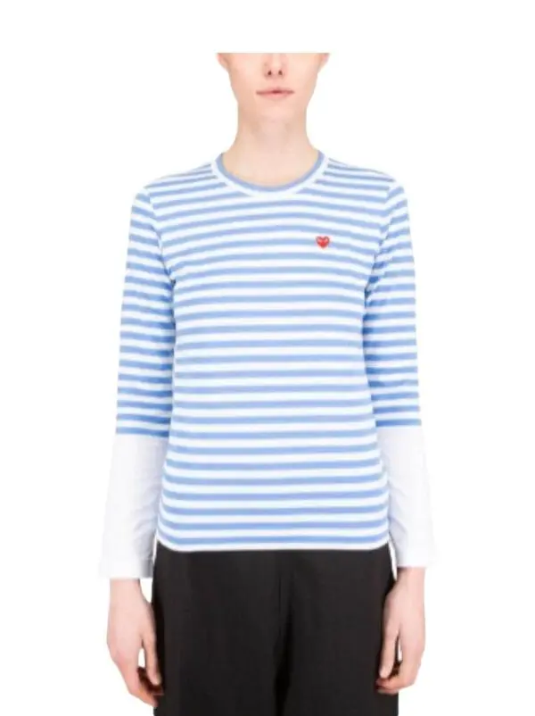 Comme Des Garçons Striped Long-sleeved T-shirt - Blue