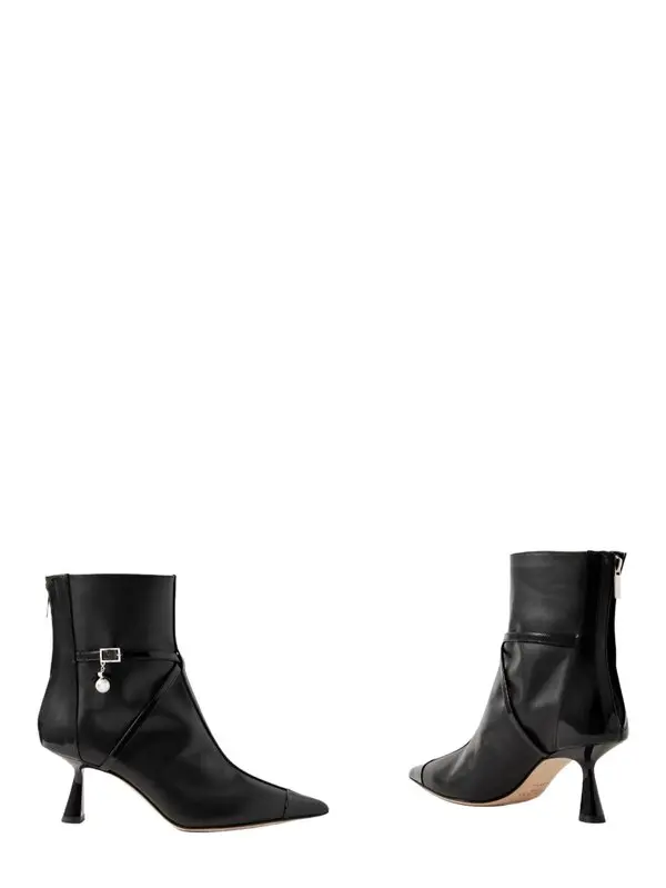 JIMMY CHOO 70mm Pearl-embellished Pointed-toe Boots - Black