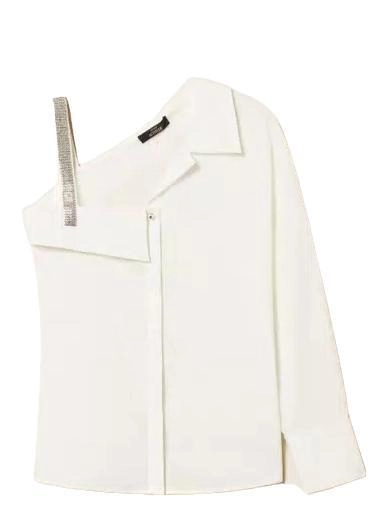 TWINSET One-shoulder Embellished Shirt - White