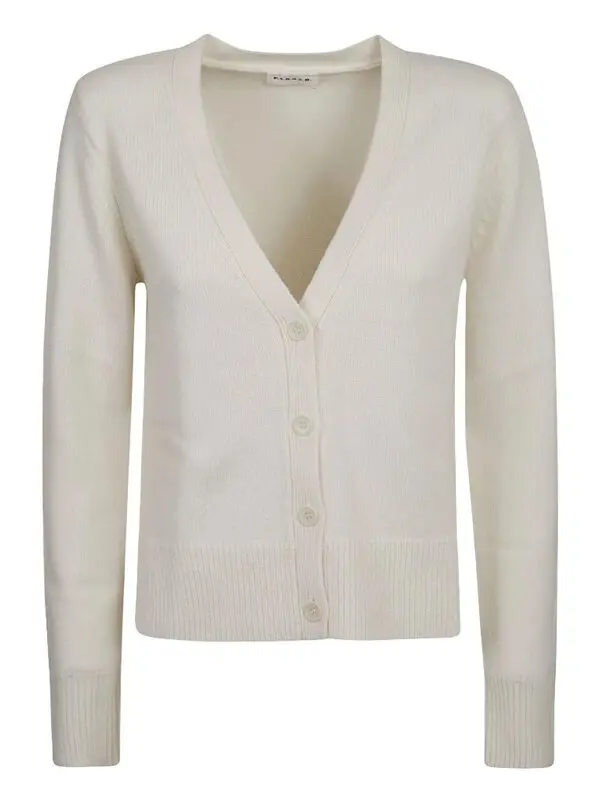 P.a.r.o.s.h Buttoned V-neck Cardigan - White