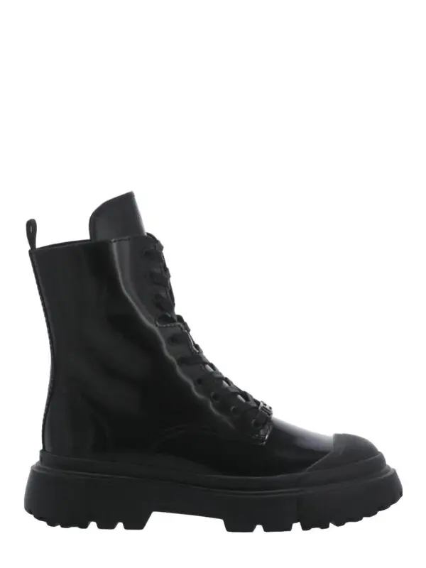 Hogan H619 Lace-up Combat Boots - Black