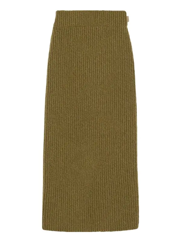 AMI Paris Wool Straight Skirt - Bronze