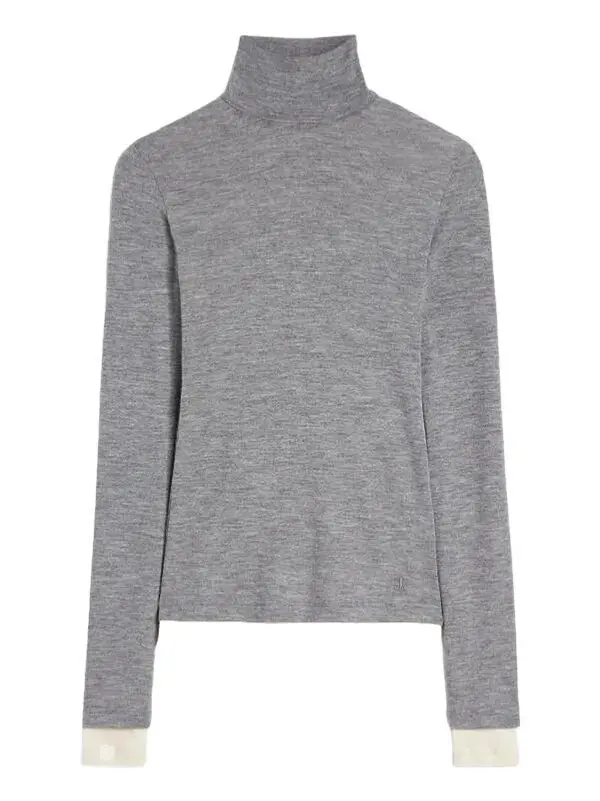 JIL SANDER Roll Neck Layered T-shirt - Gray