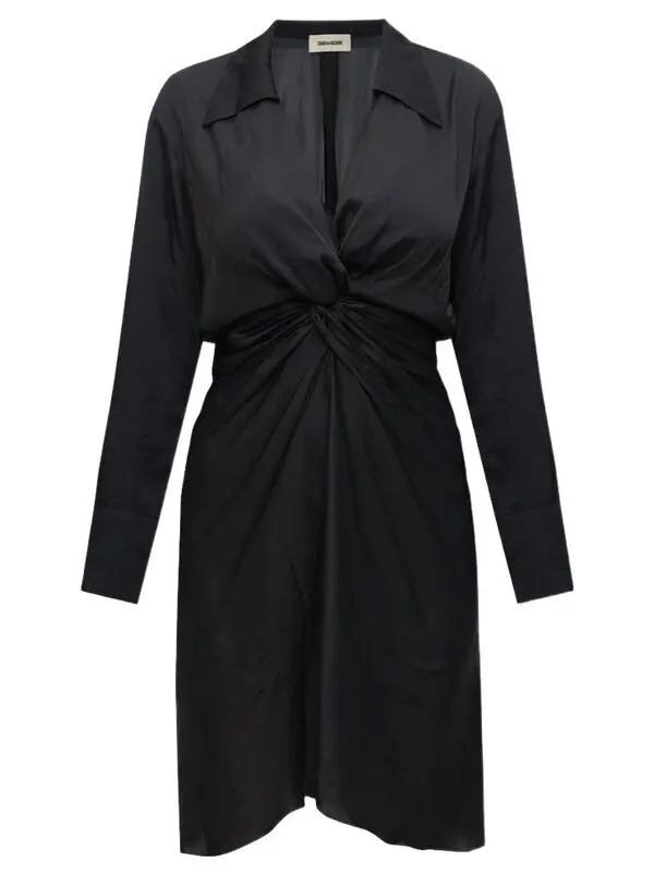 Zadig&Voltaire Rozo Satin Midi Dress - Black