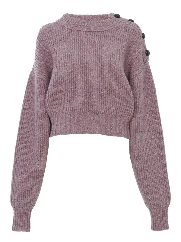 Chloé Mock-neck Cropped Knit Jumper - Gray