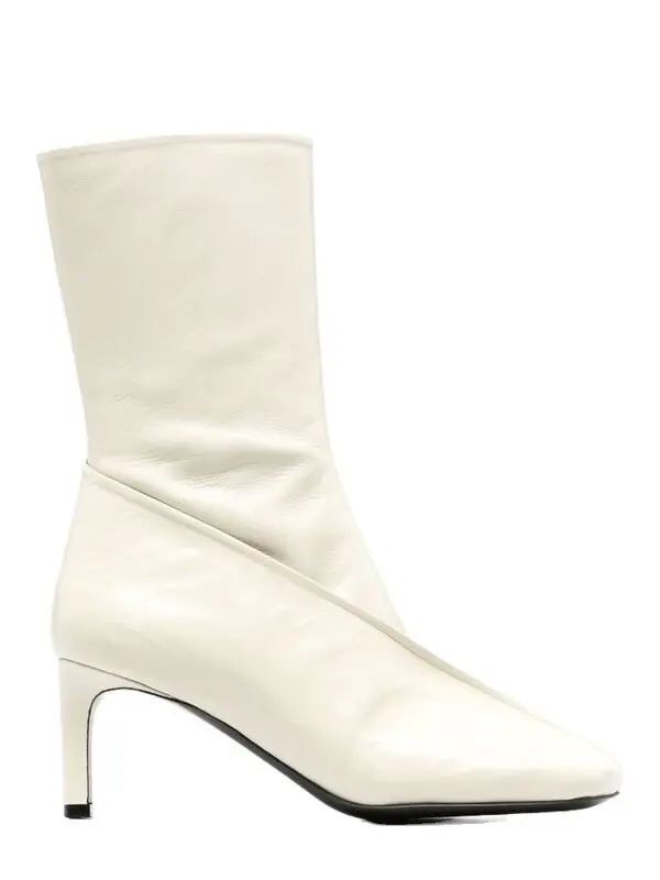 JIL SANDER Pointed Toe Ankle Boots - White