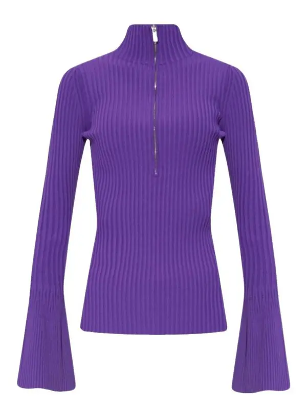 Proenza Schouler Half-zipped High Neck Jumper - Purple