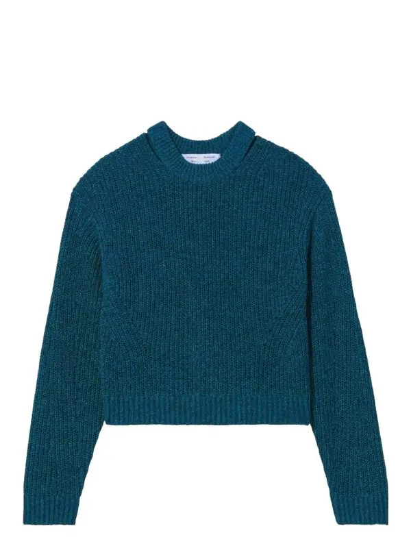 Proenza Schouler White Label Cut-out Crewneck Jumper - Blue