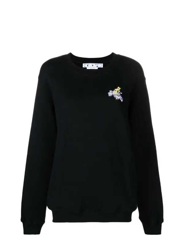 Off-White Floral Arrows-motif Sweatshirt - Black
