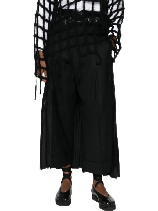 Junya Watanabe Pleated Wool Trousers - Black