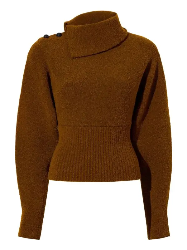 Proenza Schouler Asymmetric-neck Bouclé Jumper - Brown