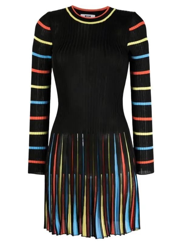 MSGM Long-sleeve Stretched Dress - Black