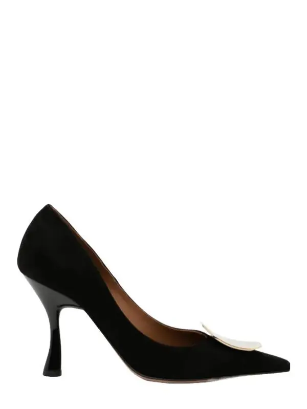 MALONE SOULIERS Vonn 90mm Metallic-finish Suede Pumps - Black