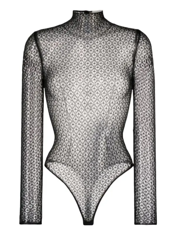 Khaite Sheer Fena Bodysuit - Gray