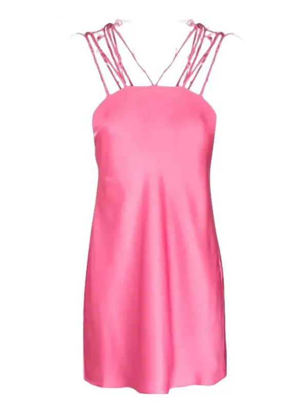 Cult Gaia Feather-detailing Sleeveless Dress - Pink