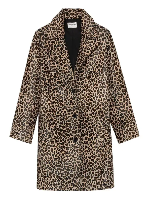Zadig&Voltaire Leopard-print Calf Hair Coat - Naturel