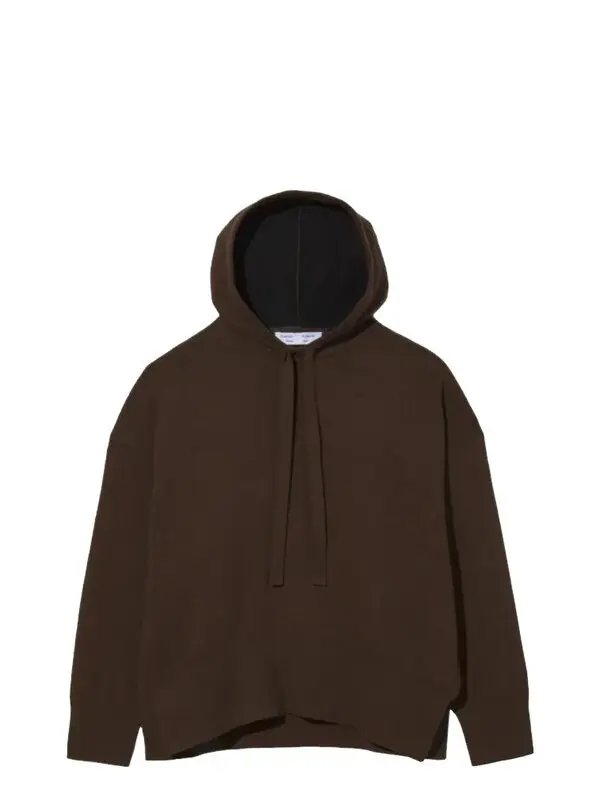Proenza Schouler Drop Shoulder Knitted Hoodie - Black