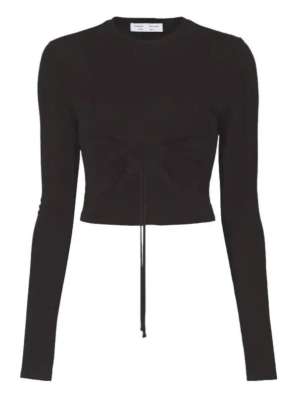 Proenza Schouler Cropped Cut-out Drawstring Top - Black