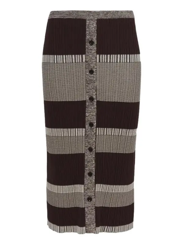 Proenza Schouler Striped Midi Skirt - Black