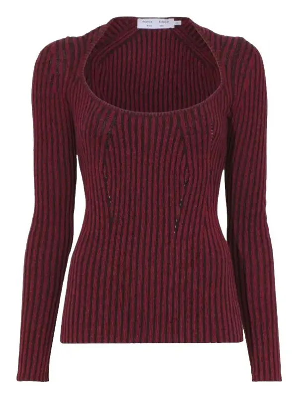 Proenza Schouler Plated Ribbed-knit Jumper - Red
