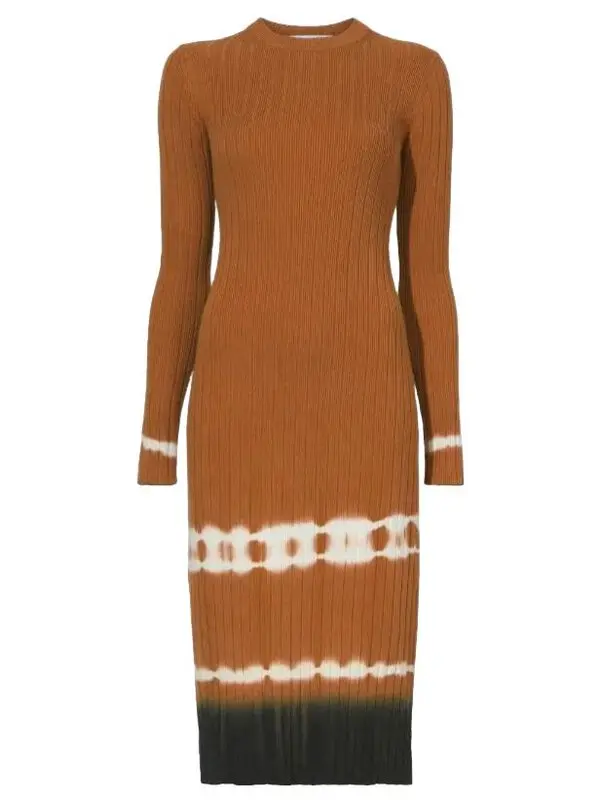 Proenza Schouler Rib Knit Dip Dye Dress - Brown