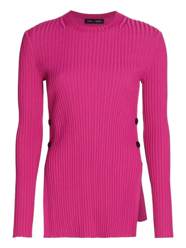 Proenza Schouler Rib Knit Long Sleeve Sweater - Pink