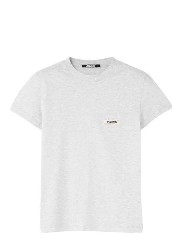 Jacquemus Logo-embroidered Cotton T-shirt - Grey