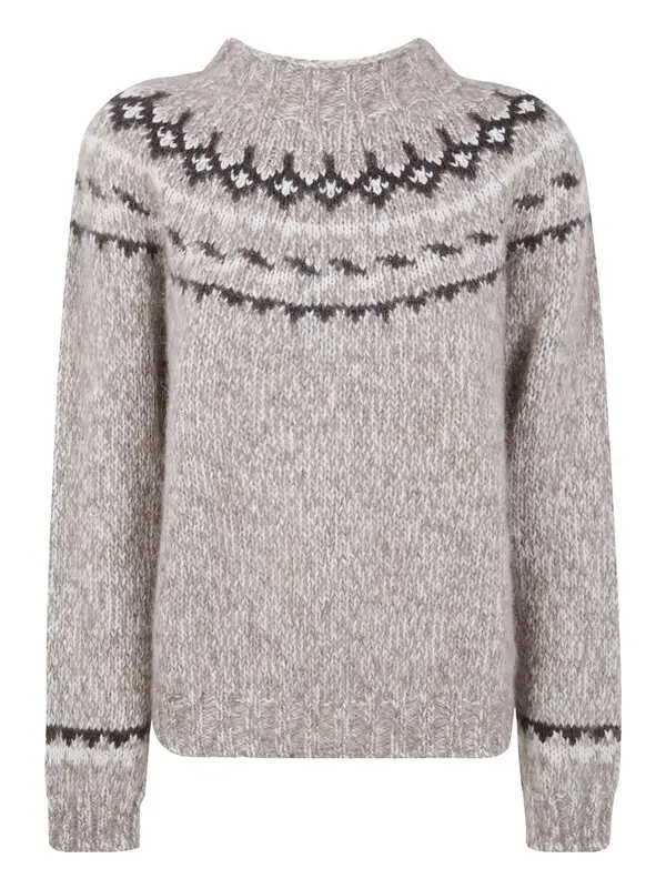 P.a.r.o.s.h Mouline Diamond Pattern Jumper - Gray