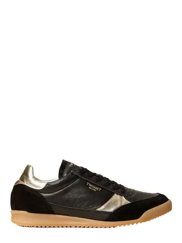 TWINSET Laminated-details Running Sneakers - Black