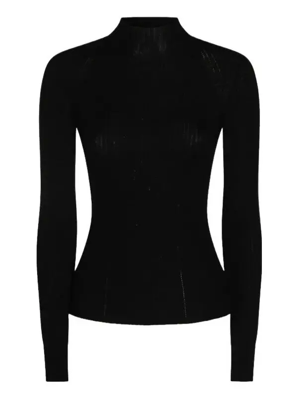 TWINSET Ribbed High-neck Sweater - Black