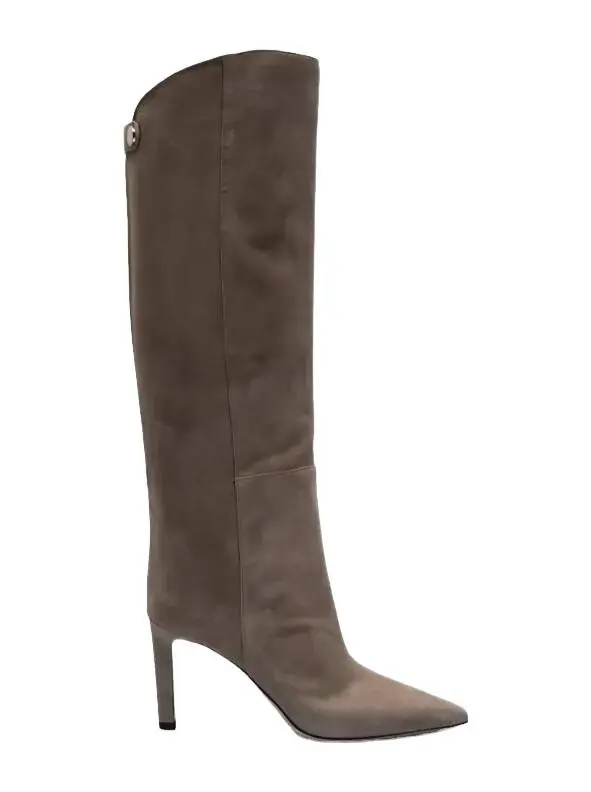 JIMMY CHOO 85mm Alizze Pointed-toe Knee-high Boots - Brown